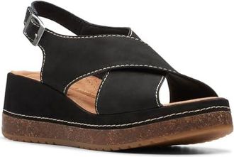 Clarks Femme Kassanda Step Sandale, Noir Nubuck, 41.5 EU