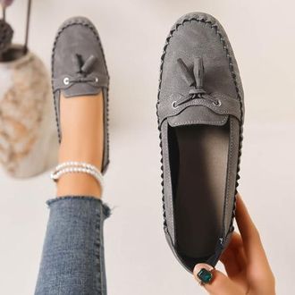 Generic Chaussures plates pour femme - Coupe large - Confortables - Couleur unie - L&eacute;g&egrave;res - Classiques - Antid&eacute;rapantes - Style d&eacute;contract&eacute; - Pour le travail