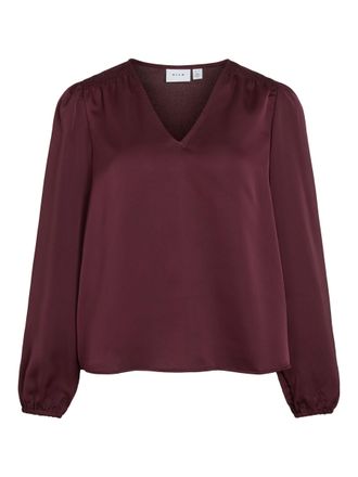 Vila Female Oberteil mit Langen &Auml;rmeln VIELLETTE V-Ausschnitt