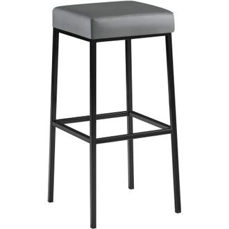 Clp Tabouret de style classique 85 cm Cadre noir carr&eacute; assis comme diff&eacute;rentes couleurs colore : Gris