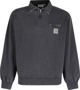 Carhartt Work in Progress Homme, Sweatshirts et sweats &agrave; capuche, Noir, Taille: L Half Zip Detroit SweaT-shirt