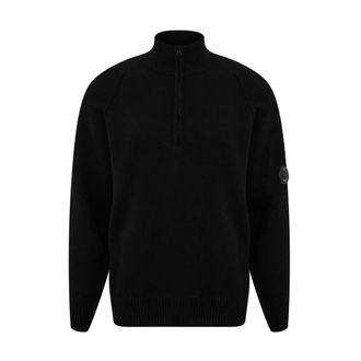 C.P. Company Lambswool GRS Half Zipped Knit - - Knitwear - Herren - Schwarzk - L