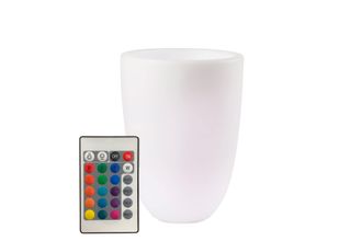 8 Seasons Design Shining Curvy Pot M, LED Pflanzk&uuml;bel (Wei&szlig;) 39 x 51 cm, mit Farbwechsler (15 Farben), inkl. Leuchtmittel, beleuchteter Pflanzk&uuml;bel f&uuml;r innen un