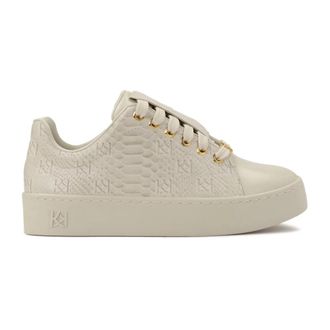 Kazar Bequeme Ledersneaker mit gepr&auml;gtem Muster - - Shoes - Damen - Wei&szlig; - 37 EU
