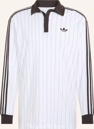 adidas Originals Adidas Originals Poloshirt, Nadelstreifen, Lang&auml;rmelig weiss