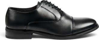 Infinity Leather Herren Schwarze Cap-Toe Oxford Schn&uuml;rschuhe - N103212