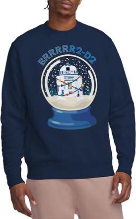 Star Wars Retro R2d2 Snow Globe Unisex Sweatshirt, Navy Maillot de surv&ecirc;tement, Bleu Marine, XXL Mixte