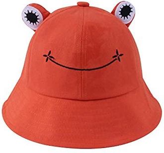 NA Chapeau bob grenouille pour femme - &Eacute;t&eacute; - Automne - Uni - Panama - Randonn&eacute;e - Plage - P&ecirc;che - Protection solaire - 56 &agrave; 58 cm - Orange