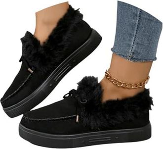 Generic Bottes dhiver pour femme, doubl&eacute;es de fourrure, bottines &agrave; enfiler pour la neige, chaudes et confortables, doubl&eacute;es, &eacute;paississantes, pour la marche, l