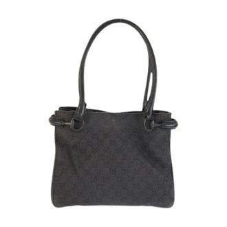 Gucci Pre-owned GG Canvas Leather Tote Bag - Femme - Pre-owned - Noir - Taille: ONE Size