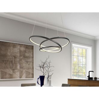 Trio Große dimmbare led Pendelleuchte darvin Schwarz, Breite 84cm