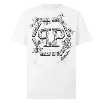 Philipp Plein Homme, Tops, Blanc, Taille: 4XL T-Chemises
