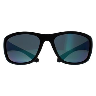Polaroid Wrap Unisex Matt Schwarz Gr&uuml;n Spiegel Polarisiert PLD 7005/S