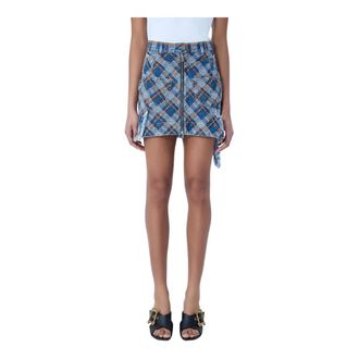 Vivienne Westwood Femme, Jupes, Bleu, Taille: W28 Denim Sailor Mini Skirt
