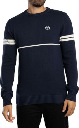 Sergio Tacchini Herren Orion Strick-Sweatshirt, Maritime Blue/Gardenia, M