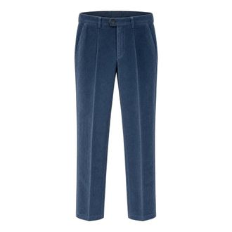 BRIGLIA 1949 Gerippte Samthose mit Bundfalten - - Trousers - Herren - Blau - S