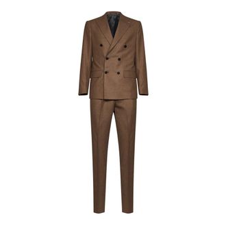 D4.0 Anzug-Set mit doppelreihigem Sakko - - Suits - Herren - Braun - 2XL