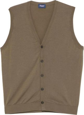 Drumohr Homme, Pulls, Vert, Taille: XL Gilet bottoni e scollo a V