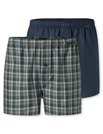 Schiesser Herren 2 Pack Boxershorts Baumwolle Web Multipack - Webboxer, Sortiert 5_183215, 10