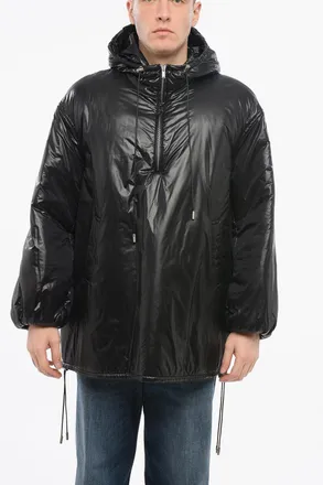 Saint Laurent Padded Anorak With Hood And Drawstring Hem Saint Laurent