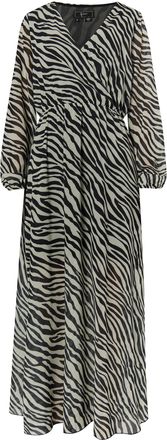 Faina Kleid mit Zebra-Print Damen weiss schwarz