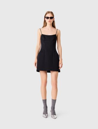 Maje Robe Courte En Satin Dos Nu - Noir - Maje