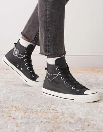 Converse Chuck Taylor All Star - Baskets montantes avec chaîne - Noir