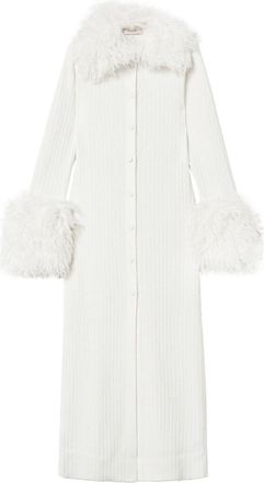 Twin-Set Strickkleid aus Faux Fur - Wei&szlig;