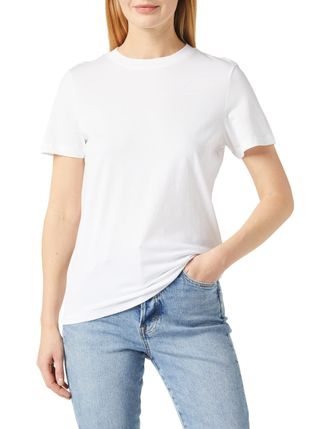 Selected Basic Kurzarm T-Shirt Dünnes Oberteil aus Bio Baumwolle Rundhalsausschnitt SLFMYESSENTIAL