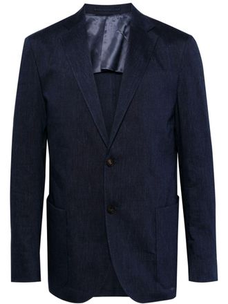 Corneliani blazer chiné à simple boutonnage - Bleu