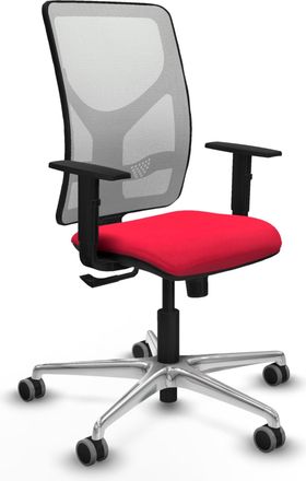 Piqueras y Crespo B&uuml;rostuhl, rot, mit 1D-Armlehnen, h&ouml;henverstellbare Lendenwirbelst&uuml;tze, ausgestattet mit 3 Positionen und Schneideschaum, mit Rollen von 65 mm, Parket