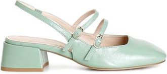 Caf&egrave;noir Escarpins &Agrave; Bride Arri&egrave;re en Cuir Verni, avec Deux Boucles Et Lacets &Agrave; Larri&egrave;re., pour Femme, Couleur Vert, Taille 38