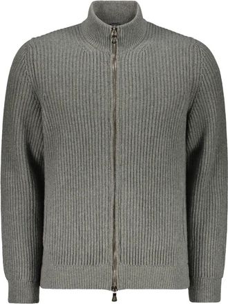 Fedeli Homme, Pulls, Gris, Taille: L Cardigan avec fermeture &eacute;clair en cachemire