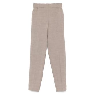 D.exterior Hellbraune Wollhose mit elastischem Bund - - Trousers - Damen - Braun - M
