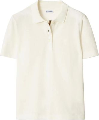 Burberry Femme, Tops, Blanc, Taille: 38 FR Polo ricamo