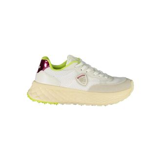 Blauer Sportlicher Wei&szlig;er Sneaker mit Gr&uuml;n/Fuchsia Details - - Shoes - Damen - Wei&szlig; - 40 EU