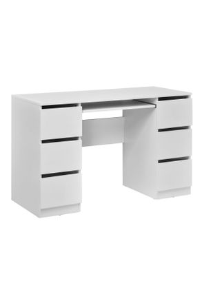 MID.YOU Mid.you Schreibtisch, Wei&szlig;, Holzwerkstoff, 6 Schublade(n) Schubladen, rechteckig, eckig, 120x76x51 cm, Stauraum, Arbeitszimmer, Schreibtische, B&uuml;rotis