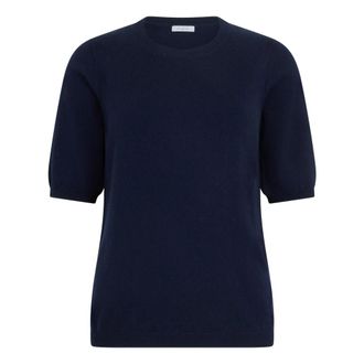 Malo Femme, Pulls, Bleu, Taille: 44 FR Pull en cachemire à manches courtes