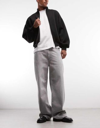 AllSaints Lenny - Jeans in verwaschenem Grau mit geradem Schnitt