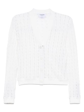 Thom Browne cardigan à col v - Blanc