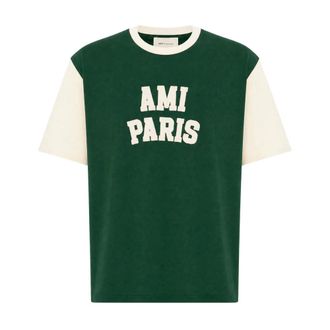 Ami T-shirt &agrave; logo - Homme - Tops - Vert - Taille: M