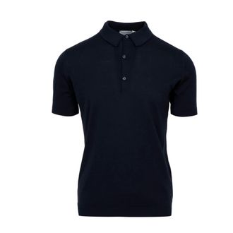 John Smedley Homme, Tops, Bleu, Taille: 2XL Polo en coton Sea Island