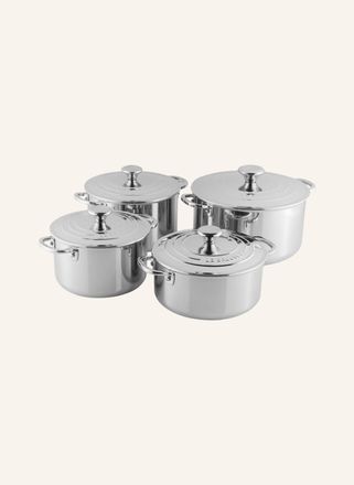 LE CREUSET 4-Tlg. Topfset 3 Ply Plus silber