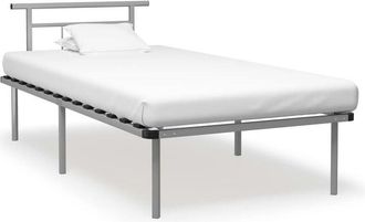 vidaXL Cadre de lit sans matelas gris m&eacute;tal 100x200 cm Vidaxl