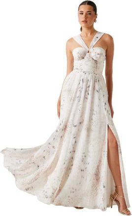 Guess Femme, Robes, Beige, Taille: 44 FR Marciano Chiffon Maxi Dress