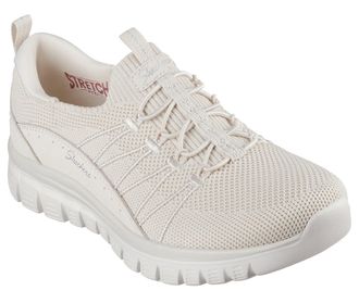 Skechers Slip-On Sneaker SKECHERS GRACEFUL-PICTURE PERFECT, Damen, Gr. 41, wei&szlig; (sanftes wei&szlig;), Lederimitat, Textil, Schuhe, Freizeitschuh, Slipper in veganer 