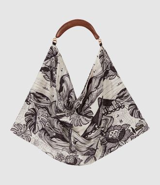 Farm Rio Sac Rio Lace Sand Satin Scarf
