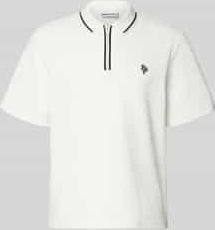 Review Regular Fit Poloshirt mit Rei&szlig;verschluss und Label-Stitching