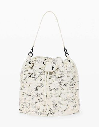Desigual Medium - Sac &agrave; dos avec inscription - Blanc-Neutral