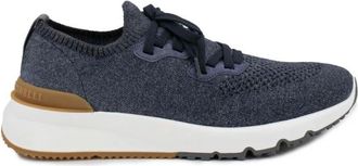 Brunello Cucinelli Homme, Chaussures, Bleu, Taille: 44 EU Knit Runners